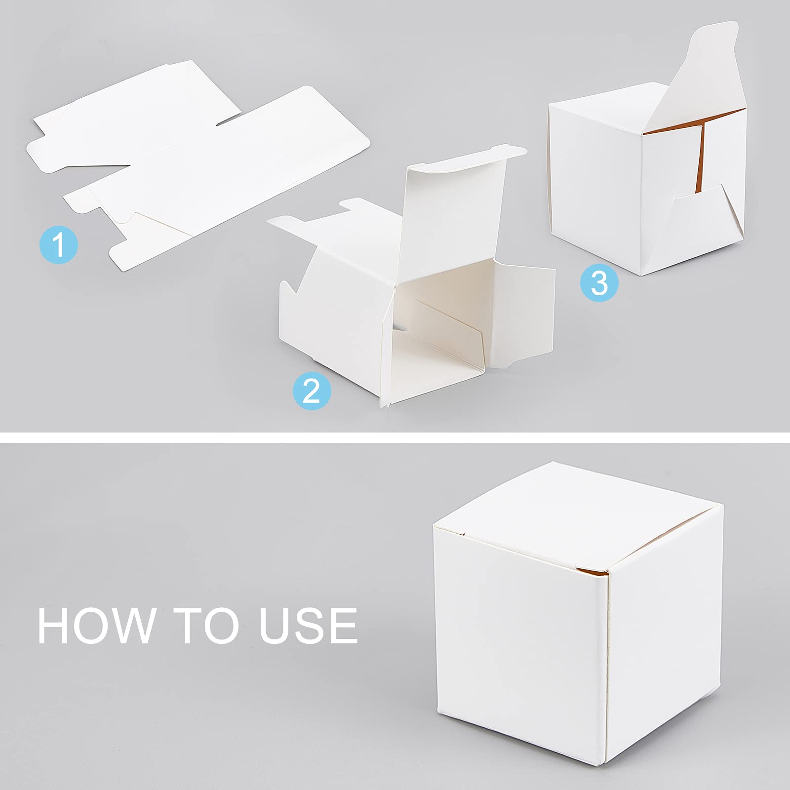 PH PandaHall Kraft Paper Box, Mini White Paper Gift Packaging Box with Lid Soap Box Foldable Cardboard Earring Ring Small Jewelry Favor Treat Candy Boxes for Birthday Wedding, 30 Pack 1.5x1.5x1.5inch