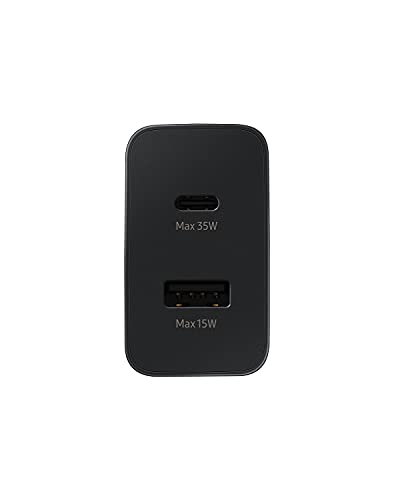 SAMSUNG 35W Dual Port Wall Charger USB C Adapter, Super Fast Charging Block for Galaxy Phones and Devices, Cable Not Included, 2021, US Version, Black