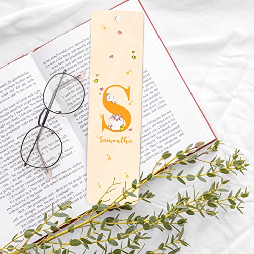 GOLEEX Personalized Initial Bookmark Cat Magnetic Bookmarks Customized Name Letter Page Markers Cute Reading Gifts for Book Lovers Kids Women Girls Students Adults at Christmas