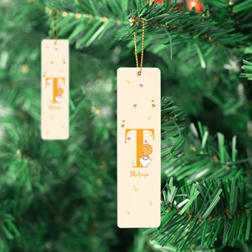 GOLEEX Personalized Initial Bookmark Cat Magnetic Bookmarks Customized Name Letter Page Markers Cute Reading Gifts for Book Lovers Kids Women Girls Students Adults at Christmas