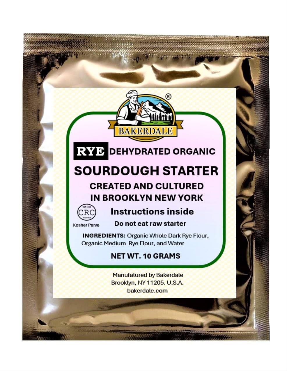 Bakerdale Dehydrated Organic RYE Sourdough Starter Culture