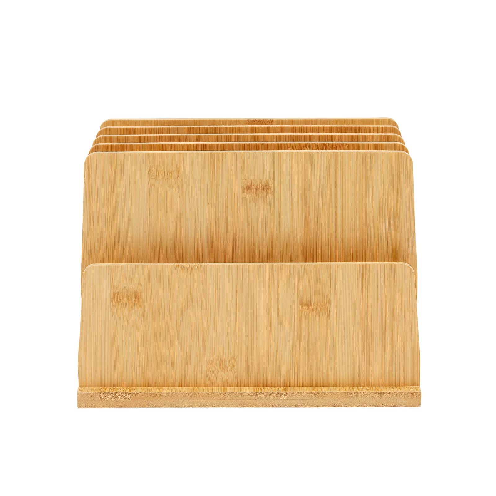 Paper Junkie Bamboo Wood Mail, File, Letter, and Envelope Organizer with 5 Slots for Office Desk (10 x 7 In)