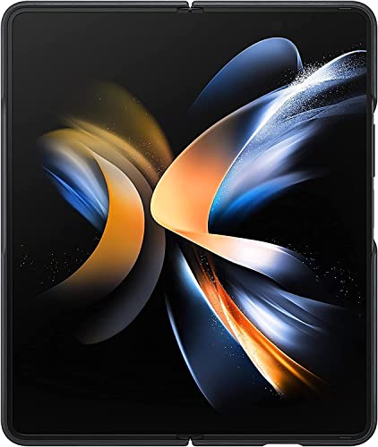 SAMSUNG Galaxy Z Fold 4 Case - Leather Cover, Protective, Premium, Elegant Phone Case with Front and Back Protection, Soft Surface - Bulk Packaging - (Black)