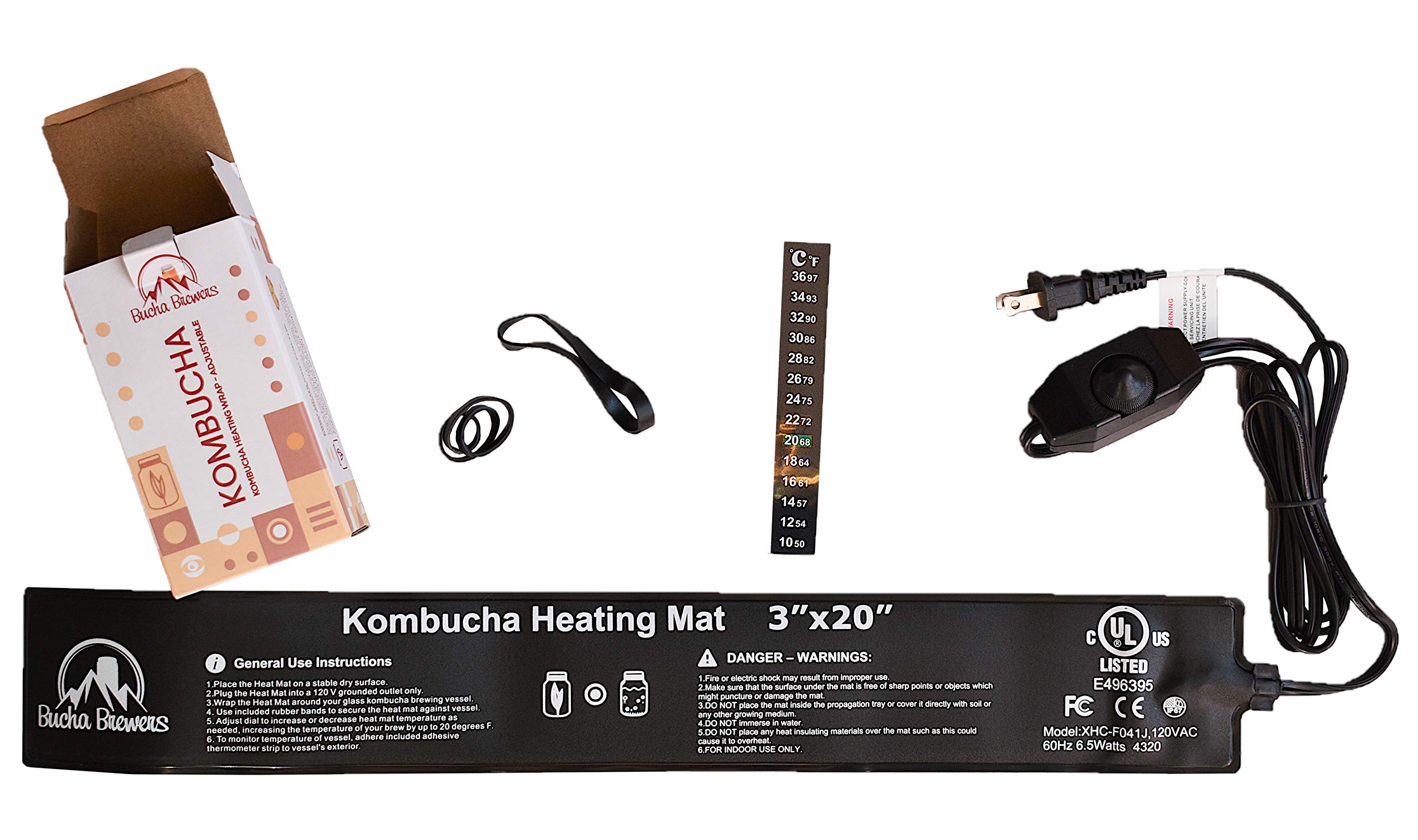 Adjustable Kombucha Heat Mat - Bucha Brewers Kombucha Heating Wrap, Kombucha Warmer, Fermenter Heater
