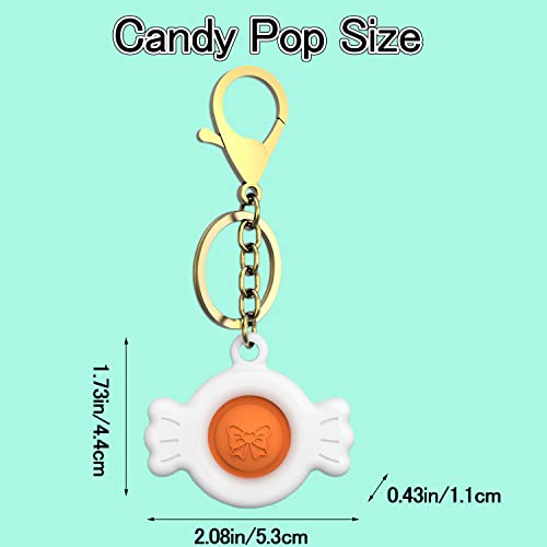 SVNVIOZ 3-Pack Simple Candy Dimple Push Pop-It Fidget Toys, Pop Keychain Toy Single Popit Fidget Popper Portable Fidget Toy with Buckle Ring Stress Relief and Anti-Anxiety Puzzle Fun
