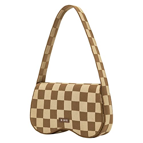 JW PEI Women's Becci Knitted Shoulder Bag (Brown & Beige)