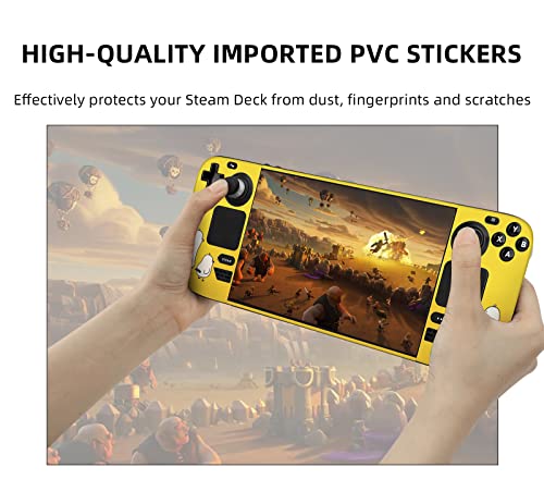 Cicilemo Protective Skin Decal for Steam Deck, Anti-slip Scratch-resistant Skins Stickers Set Compatible with Steam Deck Handheld Gaming PC(Brighting Red)