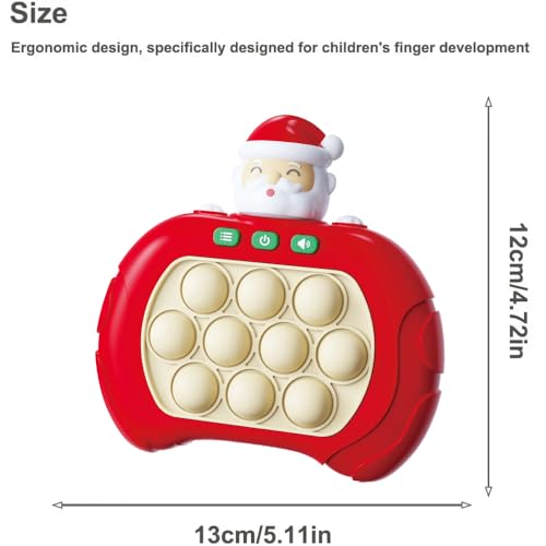 Christmas Santa Claus Pop Fidget Game Toys,Quick Push Pattern Electric Poping Bubble Squeeze Sensory Fidget Toys, Handheld Console Game Machine,Mini Games Sensory Toys for Xmas Birthday Gifts