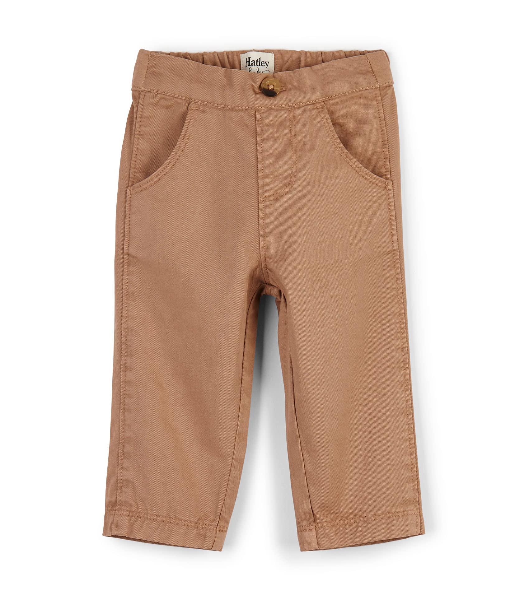 Hatley Baby Boys' Twill Pants, Khaki, 3-6 Months