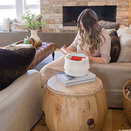 NaturalCozy 3-Piece Decorative Storage Basket Set – Cotton Rope Woven Baskets for Organizing! Small Basket for Nursery Baby Stuff, Gift Basket, Montessori, Dog Toy Bin, Cat Basket, Bathroom Shelves