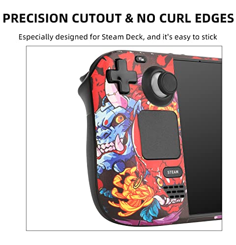 Cicilemo Protective Skin Decal for Steam Deck, Anti-slip Scratch-resistant Skins Stickers Set Compatible with Steam Deck Handheld Gaming PC(Brighting Red)