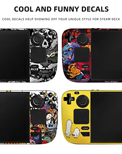 Cicilemo Protective Skin Decal for Steam Deck, Anti-slip Scratch-resistant Skins Stickers Set Compatible with Steam Deck Handheld Gaming PC(Brighting Red)