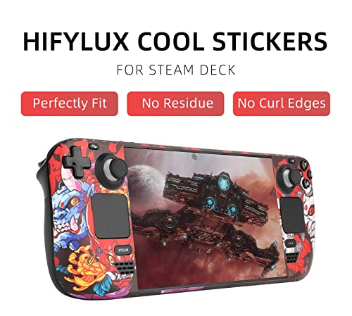 Cicilemo Protective Skin Decal for Steam Deck, Anti-slip Scratch-resistant Skins Stickers Set Compatible with Steam Deck Handheld Gaming PC(Brighting Red)