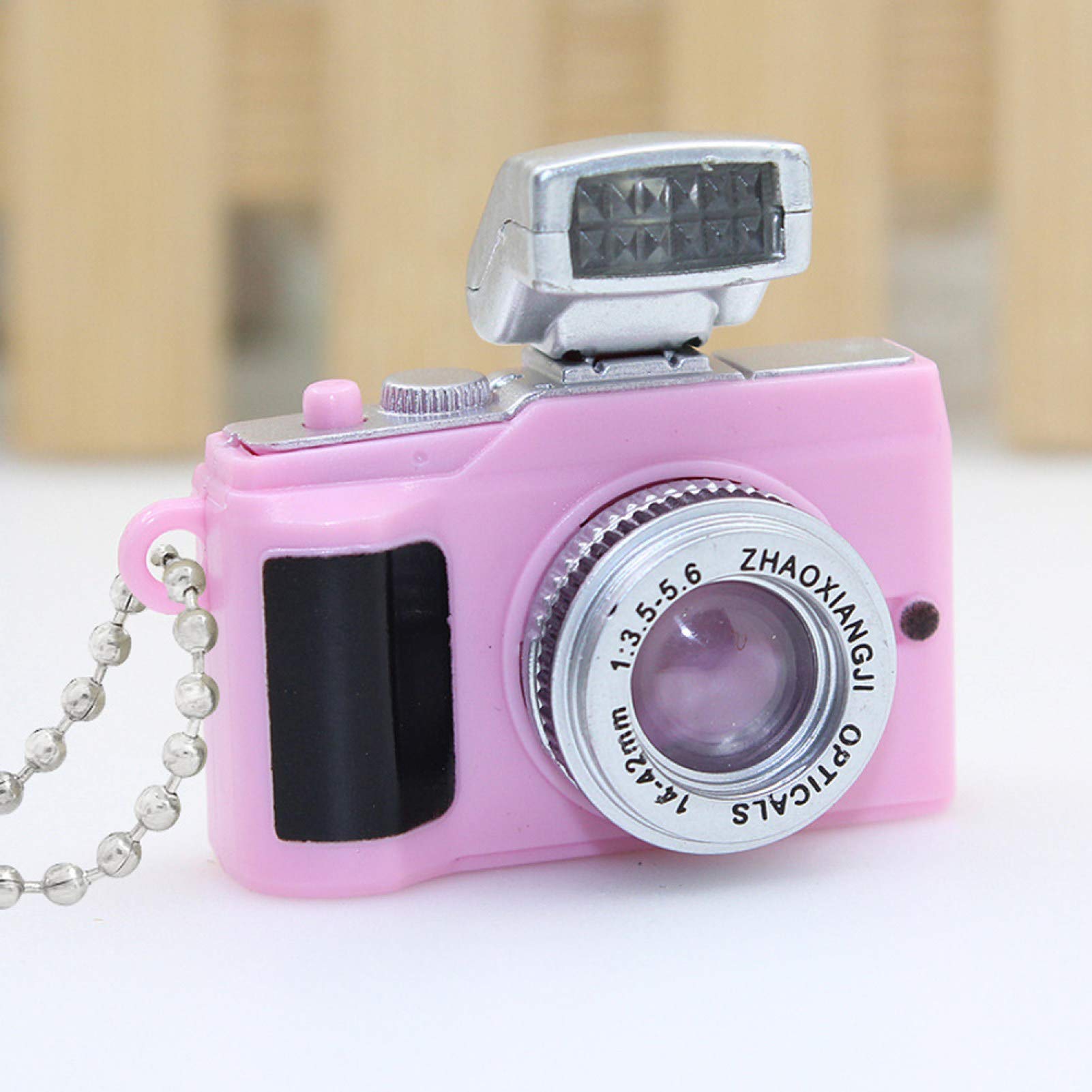Mini Camera Keychain Key Ring Toy with Flashlight Sound Bag Phone Pendant,Car Keychain Accessories for Women Men - Yellow