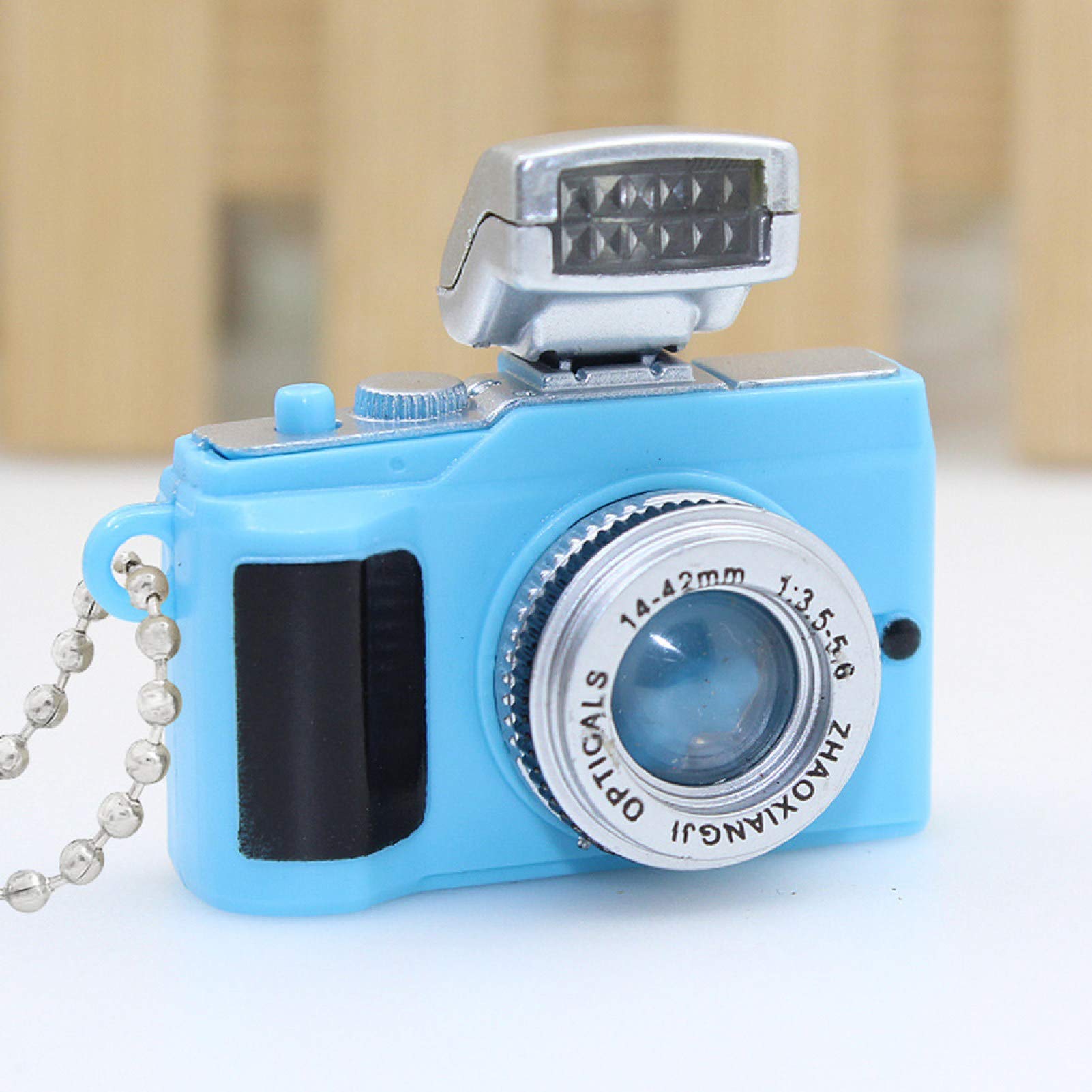 Mini Camera Keychain Key Ring Toy with Flashlight Sound Bag Phone Pendant,Car Keychain Accessories for Women Men - Yellow
