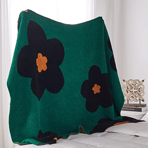 Soft Fluffy Plush Flower Blanket Fuzzy Green Throw Blanket for Bed Sofa Couch, Bedroom Decor Gift Blanket for Kids Teens Boys Girls Women - 71"x51", Green