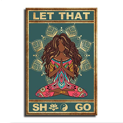 Chakra hippie girl poster-Yoga Zen Meditation Spiritual Paintings Wall Art Canvas Prints Buddha Let That Go Room Bedroom Studio Pictures Wall hippie Decor (Hippie girl 3,16×24inch-Unframed)