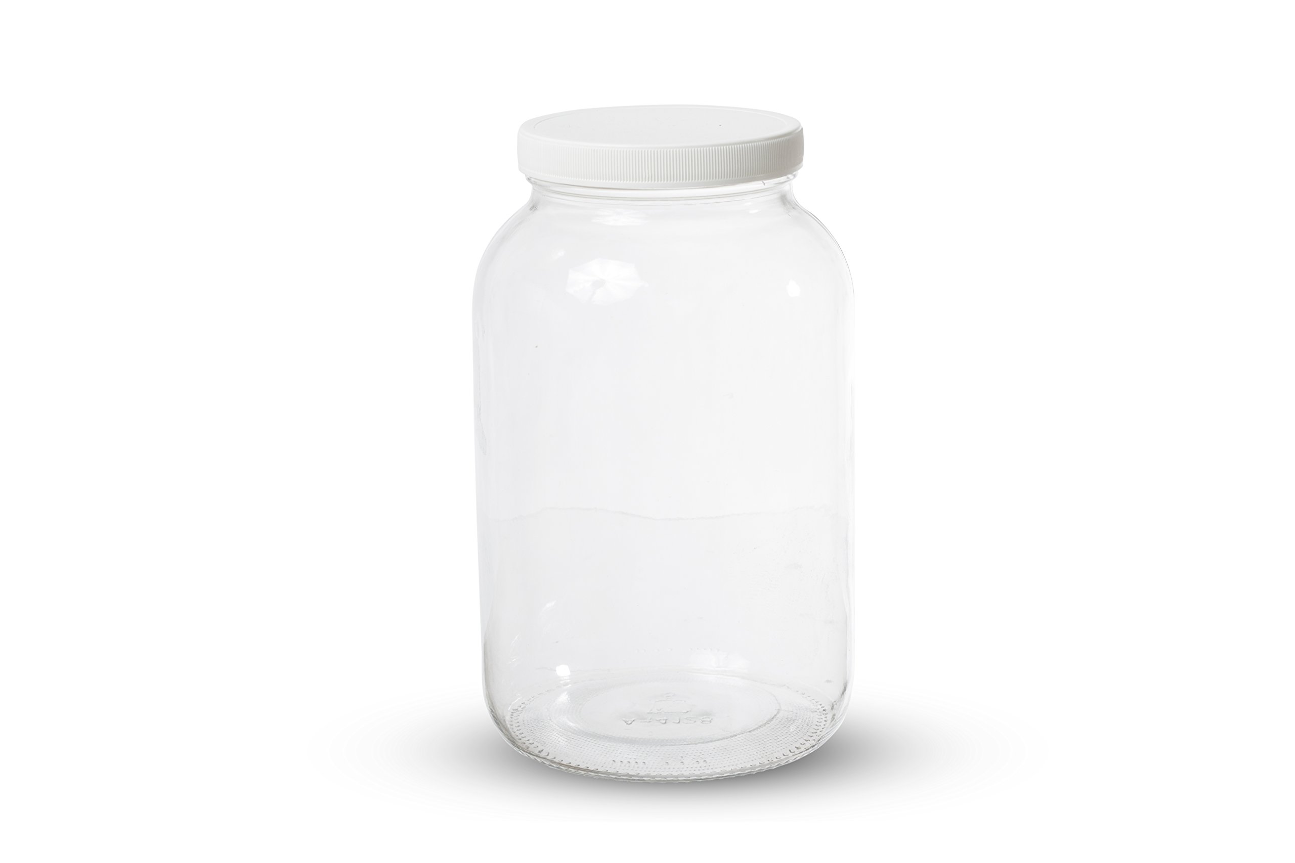 1 Gallon Glass Sourdough Jar - Home Bread Baking and Fermenting Kit with Cheesecloth Filter, Rubber Band and Plastic Lid - By Kitchentoolz
