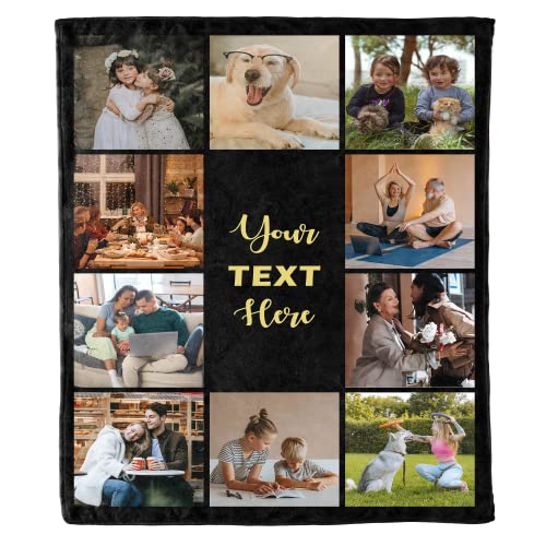 Personalized Photo Blanket For Couples, Friends, Family For Birthday, Anniversary, Christmas, Thanksgiving, Custom Collage And Text Blanket Gifts, Soft And Warm Premium Quality Blanket, Printed In USA