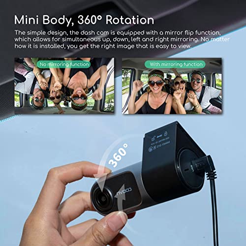 COOAU 1080P FHD Dash Cam, Smart Dash Camera for Cars, Mini Car Front Center Camera Recorder with Infrared Night Vision, Supercapacitor, G-Sensor, WDR, Loop-Recording, Parking Monitor (M26)