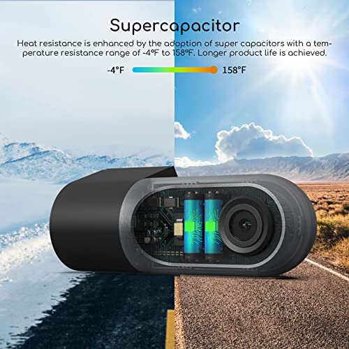 COOAU 1080P FHD Dash Cam, Smart Dash Camera for Cars, Mini Car Front Center Camera Recorder with Infrared Night Vision, Supercapacitor, G-Sensor, WDR, Loop-Recording, Parking Monitor (M26)