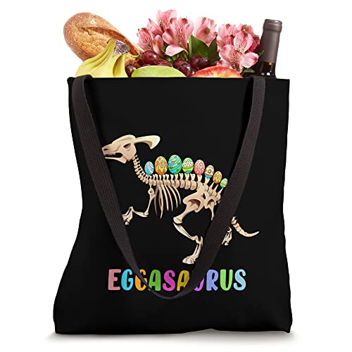Kids Easter Dino Egg Hunt Dinosaur skeleton Eggasaurus Tote Bag