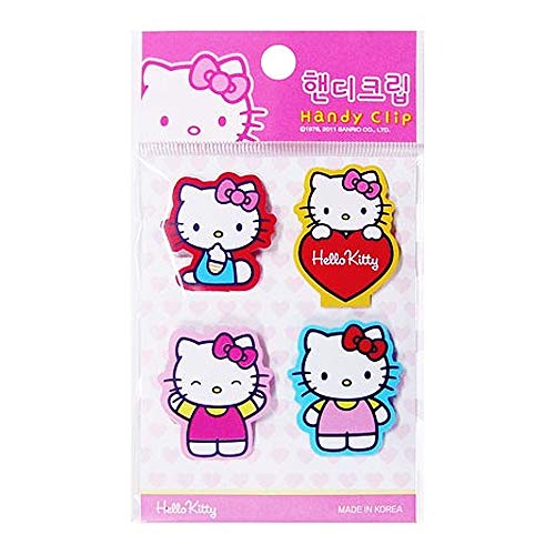 [4-in-1] Hello Kitty Handy Paper Clip/Bookmark 4pcs Set