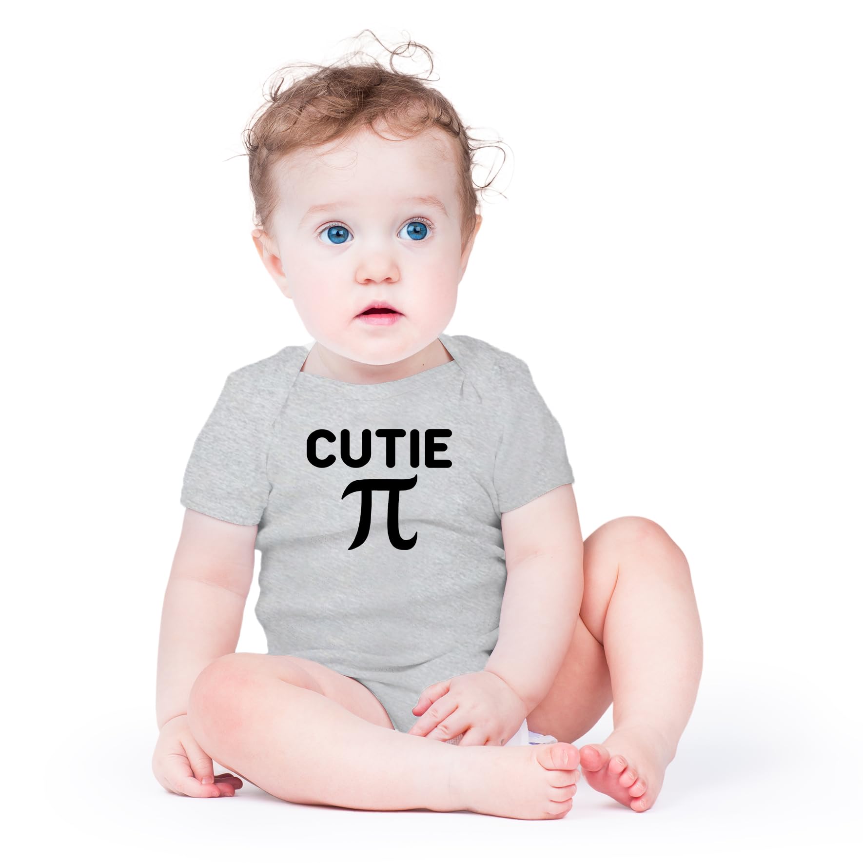 AW Fashions Cutie Pie - Math Parody Cute Novelty Funny Infant One-piece Baby Bodysuit (12 Months, Sports Grey)