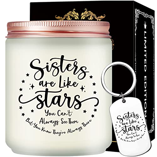 Maybeone Sisters are Like Stars Gifts - Sisters Gifts from Sister - Lavender Scented Candle Gifts for Sister - Christmas, Mother's Day, Birthday Gifts for Sister from Brother