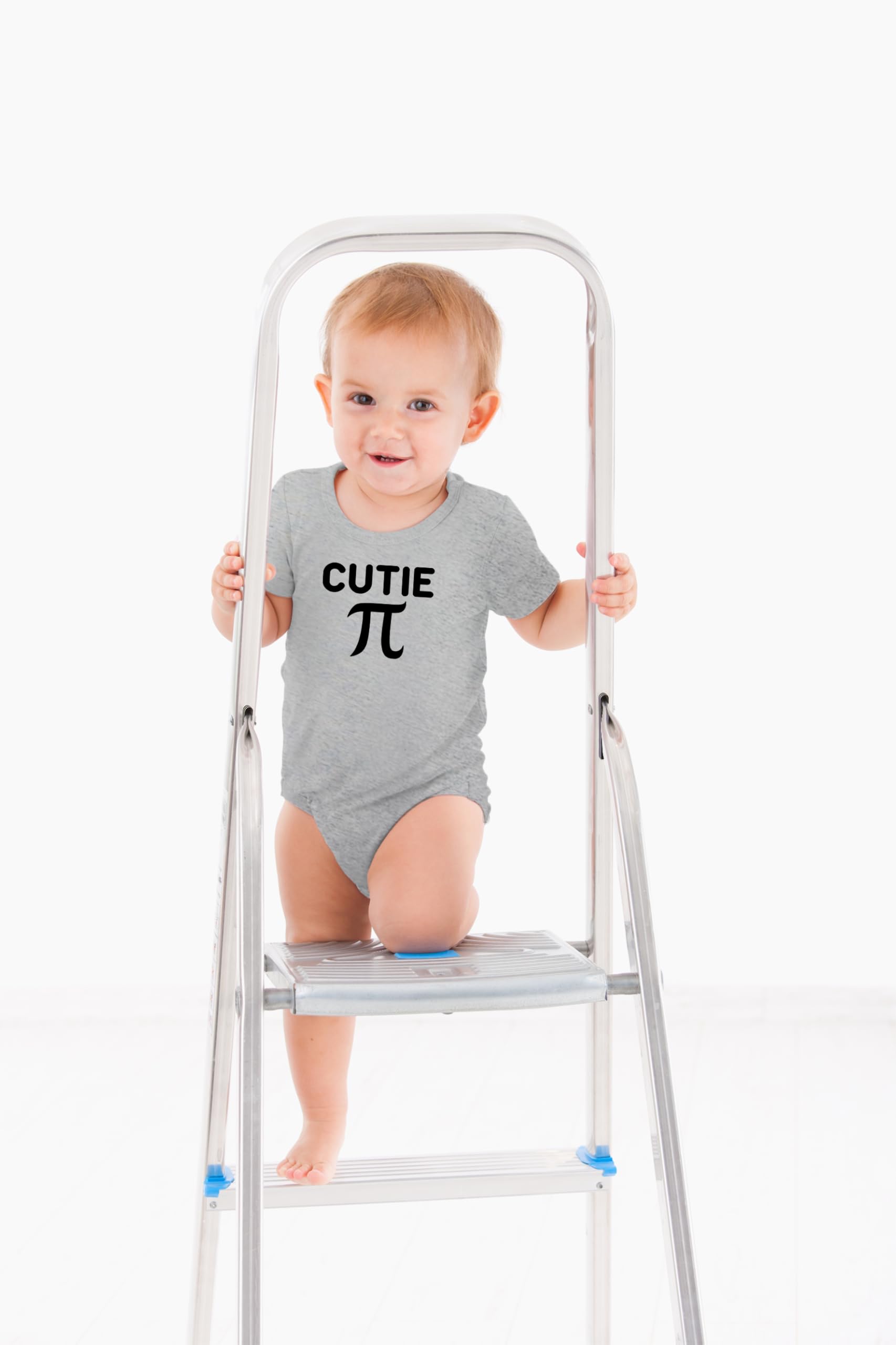 AW Fashions Cutie Pie - Math Parody Cute Novelty Funny Infant One-piece Baby Bodysuit (12 Months, Sports Grey)