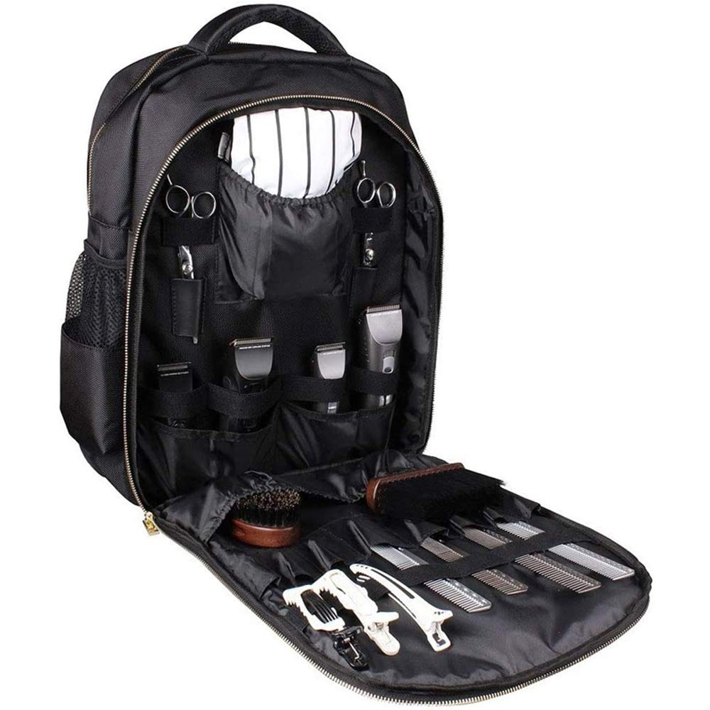 Travel Backpack Bag for Barbers and Hairstylist; Organizer Case for Clippers and Supplies Travel Bag for Barbers Tools with USB Port with PU