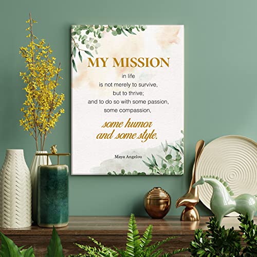 Inspirational Print Positive My Mission in Life is Not Merely Quotes Paintings Canvas Wall Art Poster Artwork Ready to Hang Modern Home Office Decor