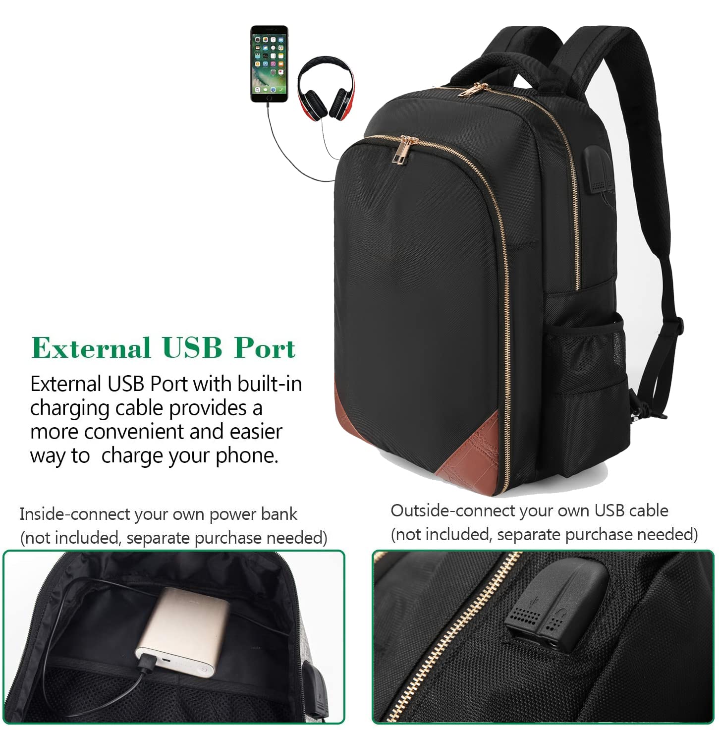 Travel Backpack Bag for Barbers and Hairstylist; Organizer Case for Clippers and Supplies Travel Bag for Barbers Tools with USB Port with PU