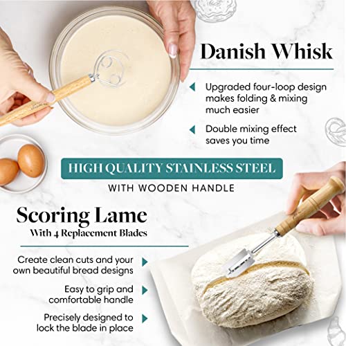 Santiago Design® | Banneton Bread Proofing Basket Set of 2 | Round 9" & Oval 10" | Premium Sourdough Bread Baking Supplies - Sourdough Proofing Basket | Bread Making Tools Supplies, Gift for Bakers