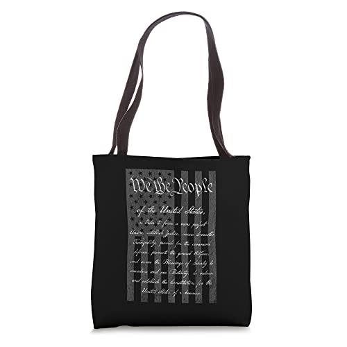 WE THE PEOPLE US CONSTITUTION PREAMBLE UNITED STATES FLAG Tote Bag