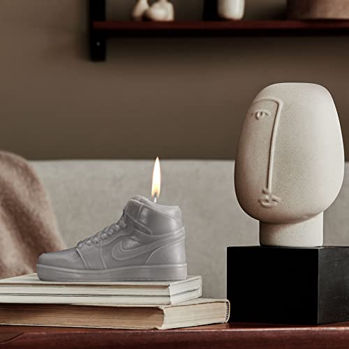 EMMill Extra Large Sneaker Shoe Candle - Grey - 7β x 4β - Vanilla Scented, Realistic Detail, 100% Soy Wax, Strong Cotton Wick. Perfect Decoration for Home Decor, Living Room, Bedroom