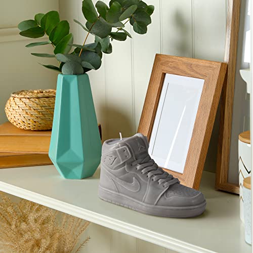 EMMill Extra Large Sneaker Shoe Candle - Grey - 7β x 4β - Vanilla Scented, Realistic Detail, 100% Soy Wax, Strong Cotton Wick. Perfect Decoration for Home Decor, Living Room, Bedroom