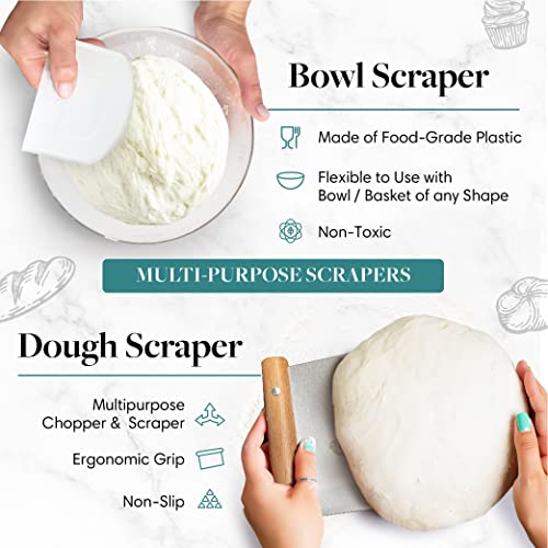 Santiago Design® | Banneton Bread Proofing Basket Set of 2 | Round 9" & Oval 10" | Premium Sourdough Bread Baking Supplies - Sourdough Proofing Basket | Bread Making Tools Supplies, Gift for Bakers