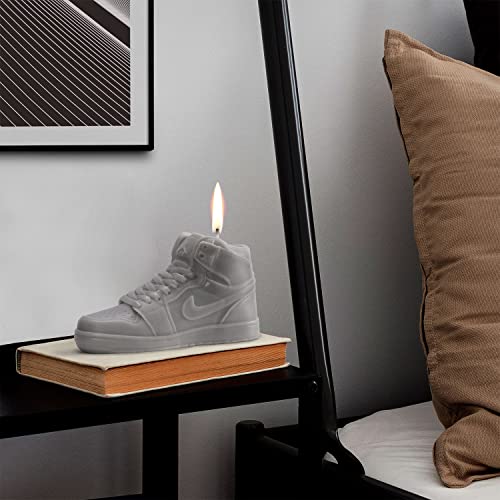 EMMill Extra Large Sneaker Shoe Candle - Grey - 7β x 4β - Vanilla Scented, Realistic Detail, 100% Soy Wax, Strong Cotton Wick. Perfect Decoration for Home Decor, Living Room, Bedroom