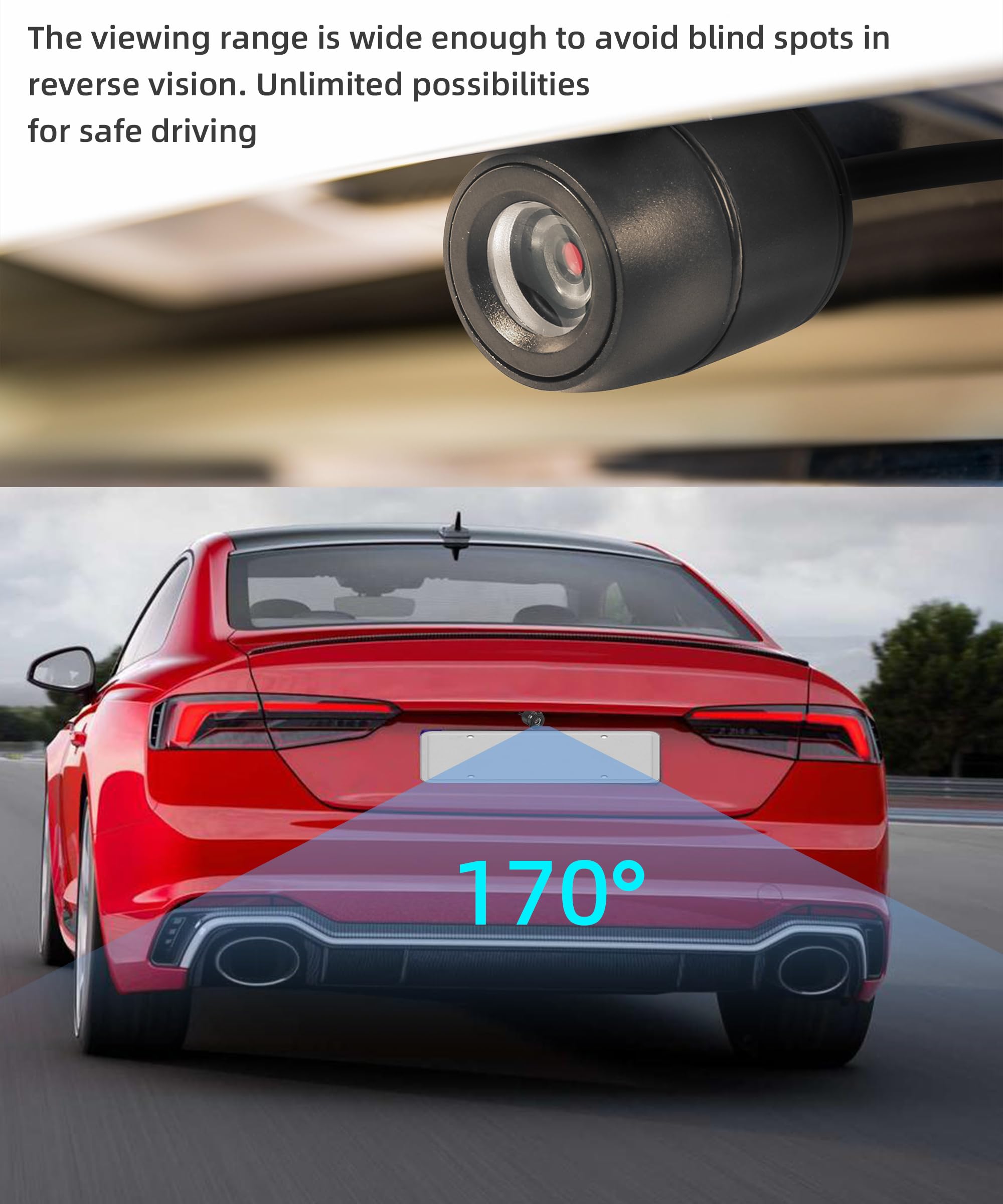 RACOONA Backup Camera,Backup Camera for Car,Back Up Camera,Car Accessories HD Night Vision Reverse Camera Rear View Camera,170 Degree Wide View Angle Rear View Backup Camera for Car Truck SUV RV