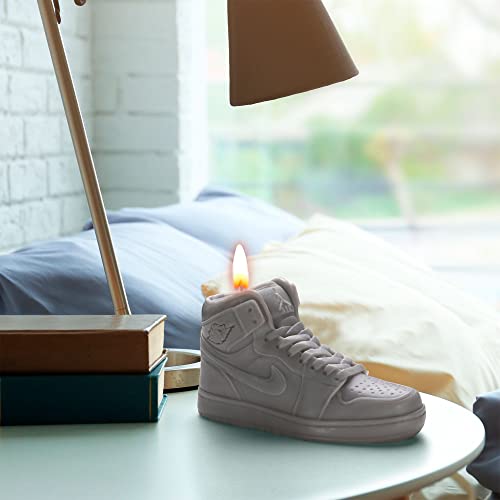 EMMill Extra Large Sneaker Shoe Candle - Grey - 7β x 4β - Vanilla Scented, Realistic Detail, 100% Soy Wax, Strong Cotton Wick. Perfect Decoration for Home Decor, Living Room, Bedroom