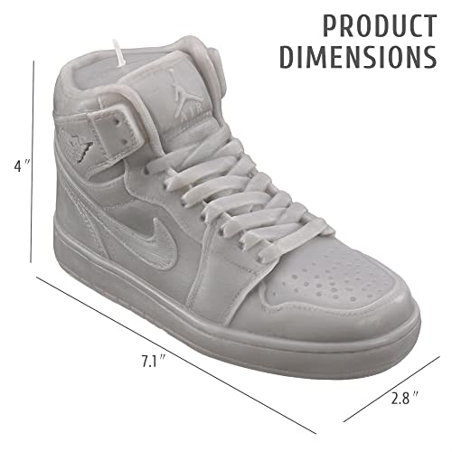 EMMill Extra Large Sneaker Shoe Candle - Grey - 7β x 4β - Vanilla Scented, Realistic Detail, 100% Soy Wax, Strong Cotton Wick. Perfect Decoration for Home Decor, Living Room, Bedroom