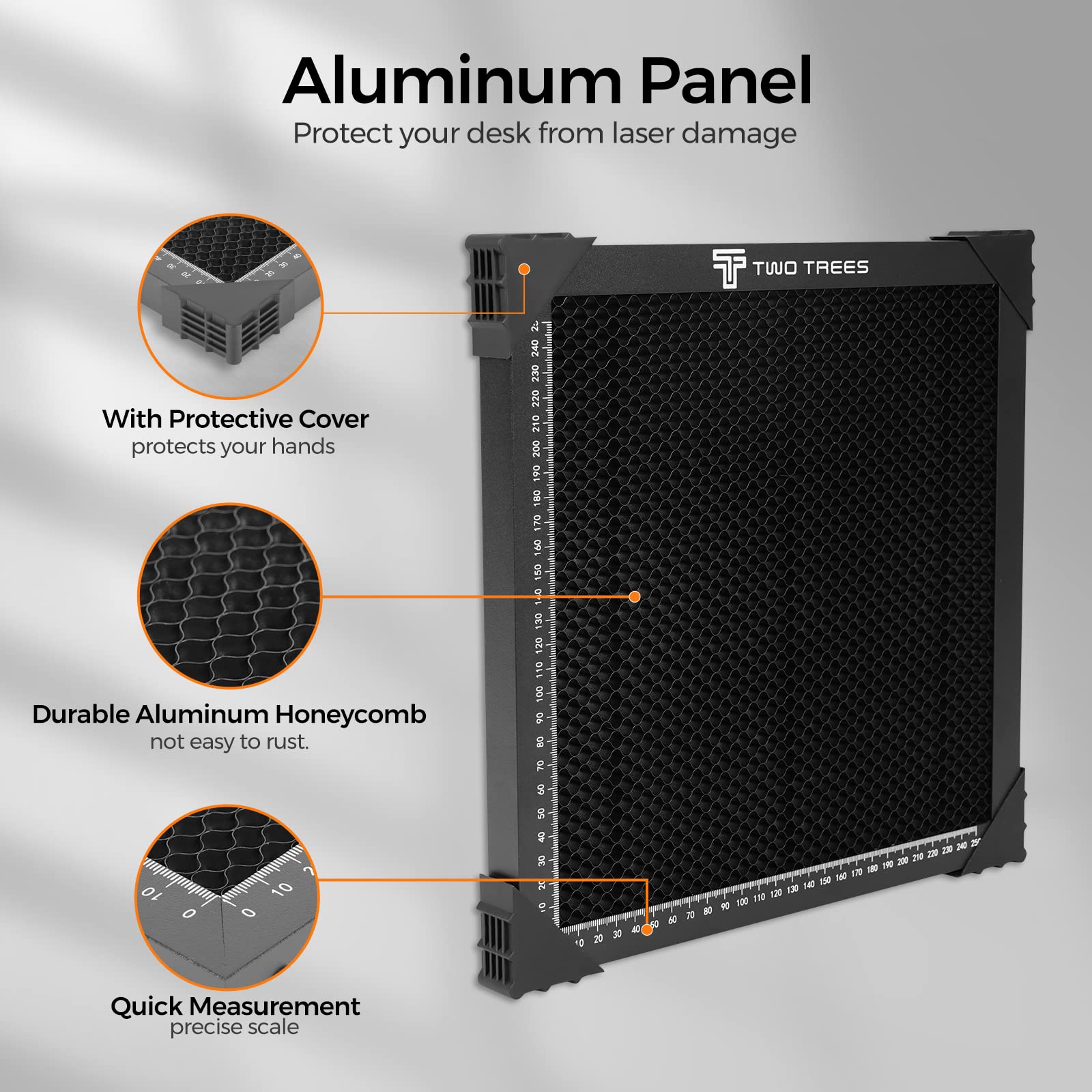 Twotrees Laser Cutter Honeycomb Working Panel Set,15.7x15.7x0.87 inch Honeycomb Laser Bed for CO2 or Diode Laser Engraver Cutting Machine,Honeycomb Working Table with Aluminum Plate
