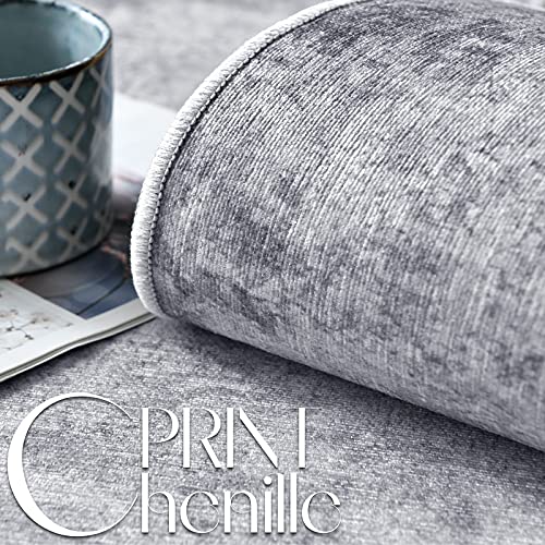 jinchan Area Rug 4x6 Indoor Modern Abstract Rug Grey Accent Rug Kitchen Gray Carpet Foldable Thin Rug Non Slip Contemporary Floor Cover for Living Room Bedroom Dining Room