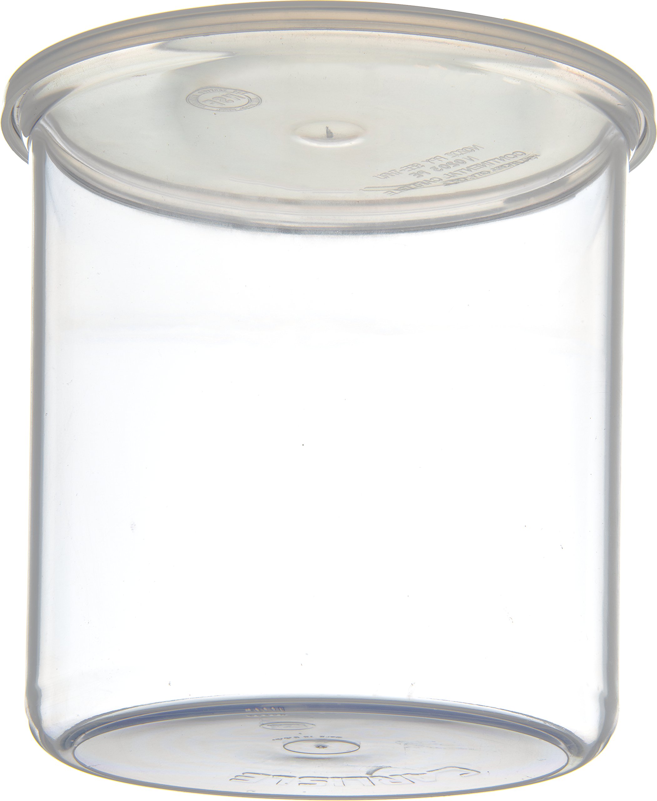 Carlisle FoodService Products Classic Round Storage Container Crock with Lid for Kitchen, Restaurants, Home, Plastic, 2.7 Quarts, Clear