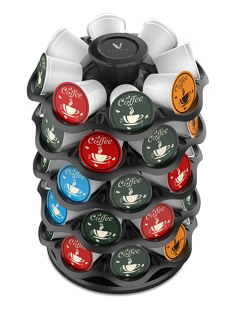 EVERIE Upright Rotray Coffee Pod Carousel Holder Organizer Compatible with 40 Keurig K Cup Pods, KRS4002S-BLK