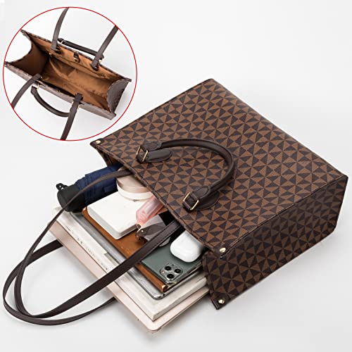Handbags for Women Large Tote Purses Designer Shoulder Bags Top Handle Satchel Fashionable Leather Handbag (brown)