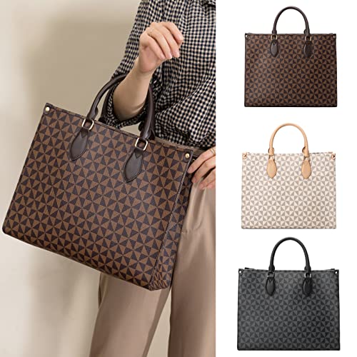 Handbags for Women Large Tote Purses Designer Shoulder Bags Top Handle Satchel Fashionable Leather Handbag (brown)