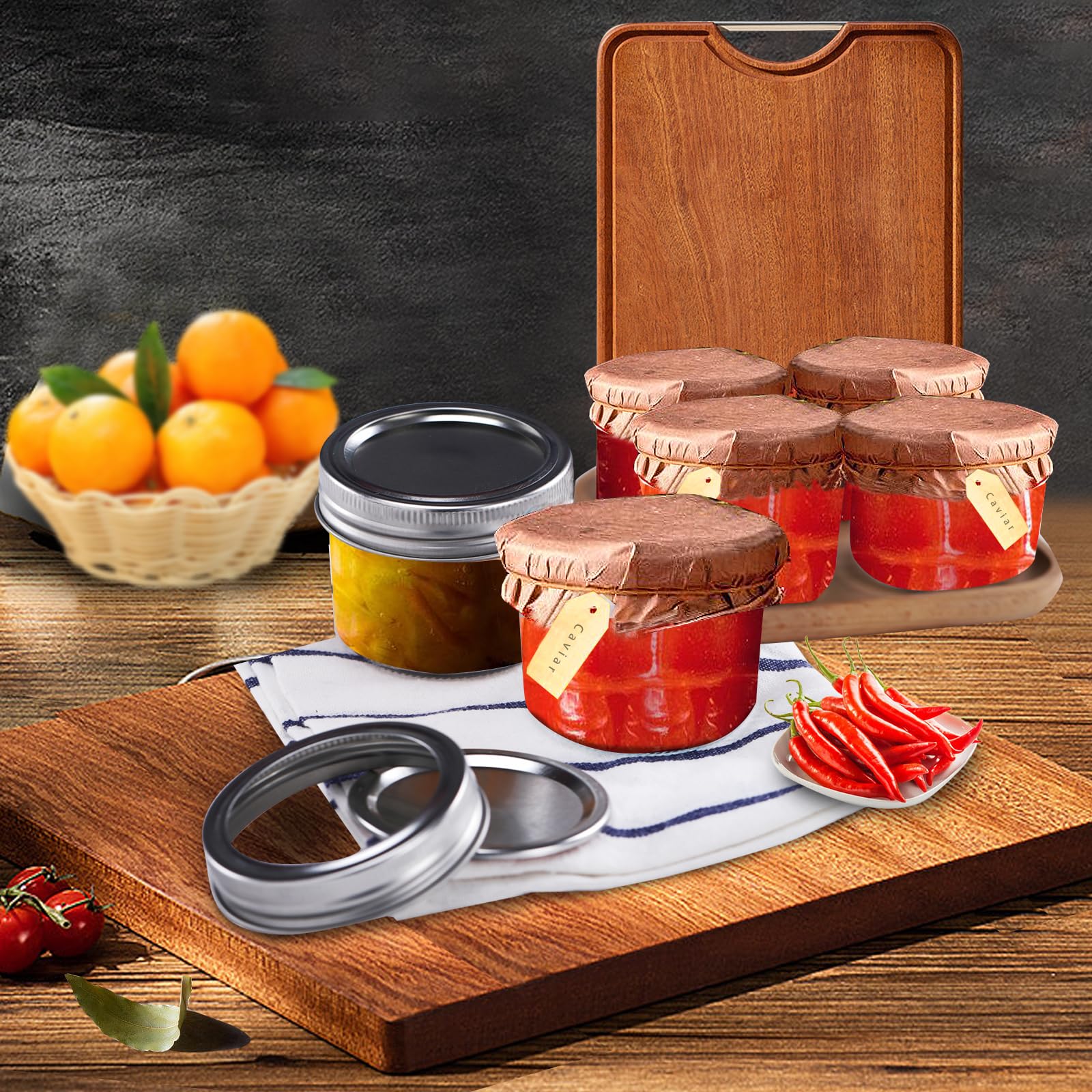 ZALSSKE Small Mason Jars, 8 Pack 4oz Glass Jars with Lids,Mini Mason Jars Removable Split Lid, Mini Canning Jars for Jelly Herbs Spice Honey Storage, Small Glass Jars Candle jars,