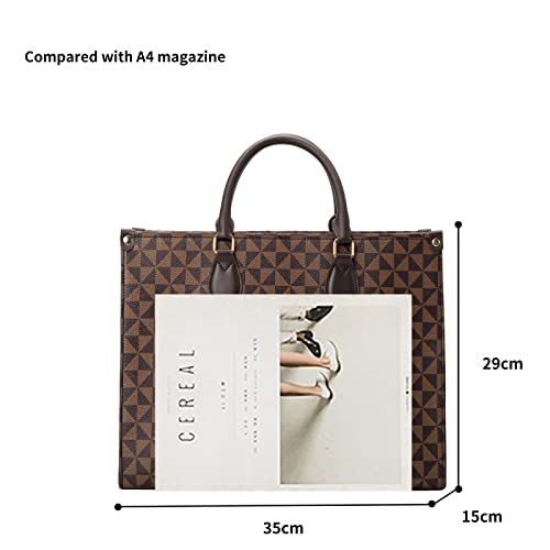 Handbags for Women Large Tote Purses Designer Shoulder Bags Top Handle Satchel Fashionable Leather Handbag (brown)